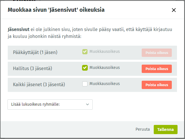 Käyttöoikeudet - Ohjeisto